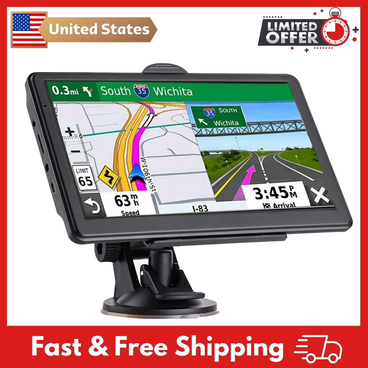 Garmin Car Truck GPS Navigation 7 Inch Touch Screen 2024 Maps Spoken ...