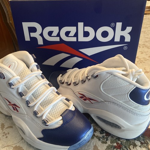 Reebok Question Mid Allen Iverson Blue Toe OG color-way size 9.5 Brand ...
