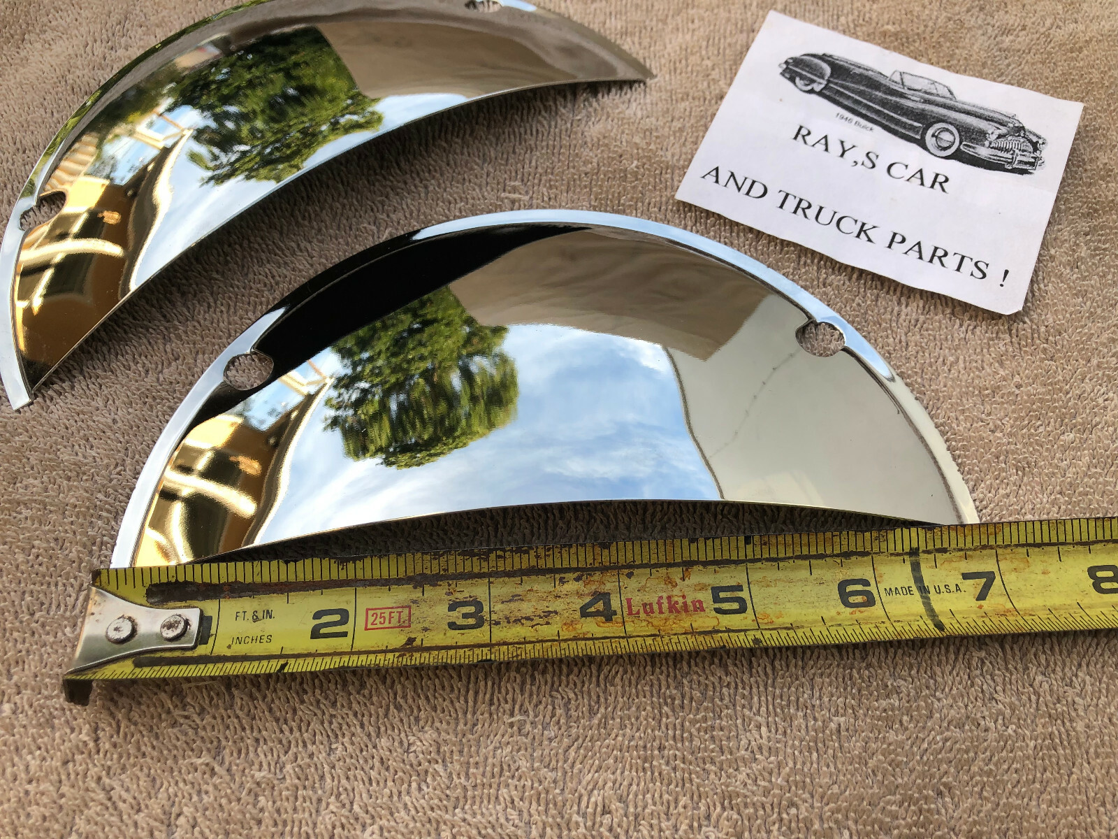 Chrome Vintage Style Half Moon Head Light Covers | Set Of | Vintage Part