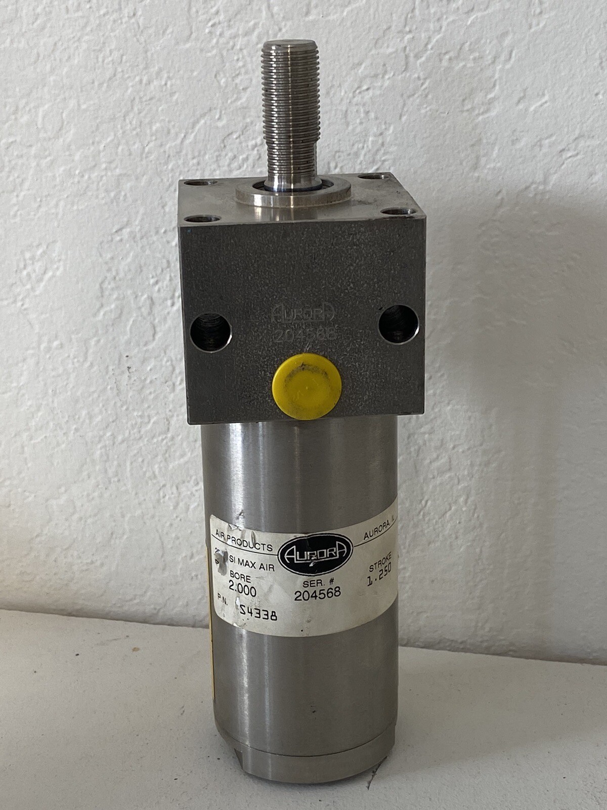 AURORA PNEUMATIC CYLINDER S4338 2.000 BORE STROKE 1.250. 200 Max Psi ...