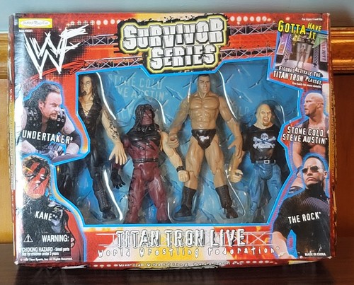 1996 Jakks WWE WWF Survivor Series Titan Tron Live 4 Action Figures New ...