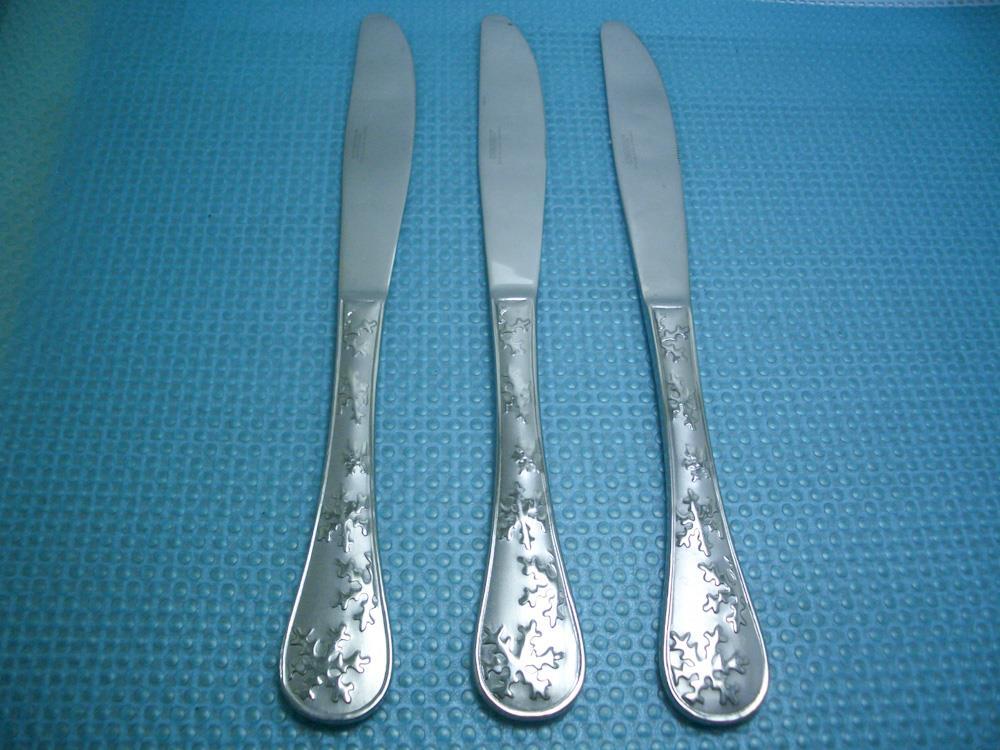 Cambridge SNOWFLAKE FROST Set of 3 Dinner Knives 9 3/8" Stainless ...