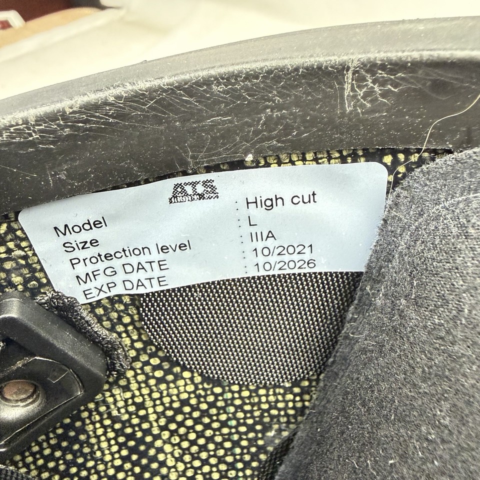 Large ATS Black High-Cut ACH Ballistic Military Advanced Combat Helmet ...