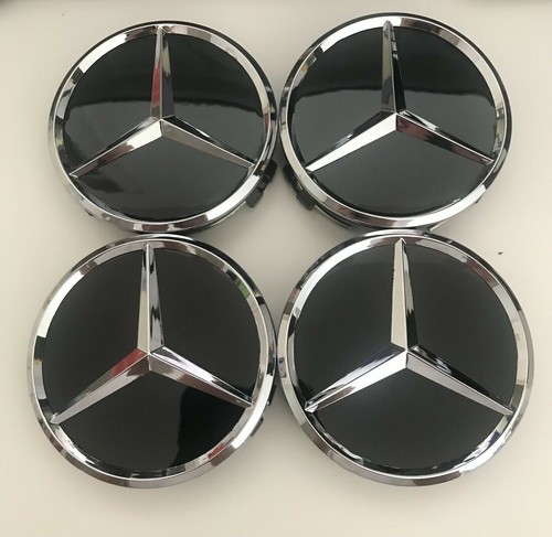 4X Logo Emblème Mercedes AMG Cache Moyeu Centre Roue Insigne Noir ...