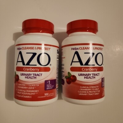 Azo Cranberry Urinary Tract Health Supplement 100 Softgels X2 Exp 08/ ...