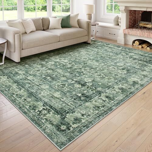 9x12 Area Rugs for Living Room, Large Green Neutral Boho 9' x 12' Green ...