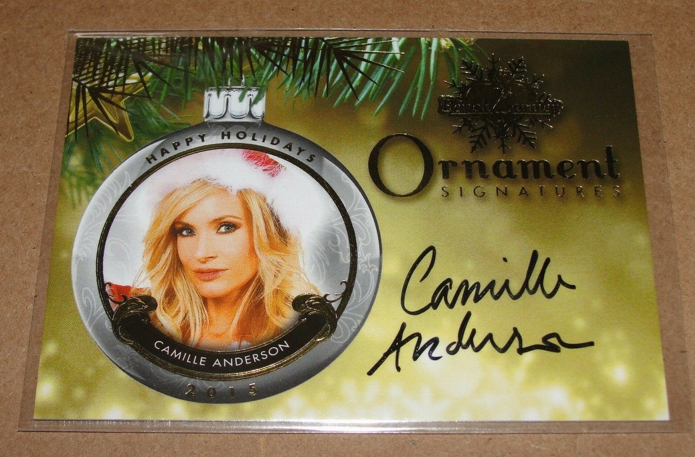 2015 Benchwarmer CAMILLE ANDERSON Holiday #28 ORNAMENT Auto WEDDING ...