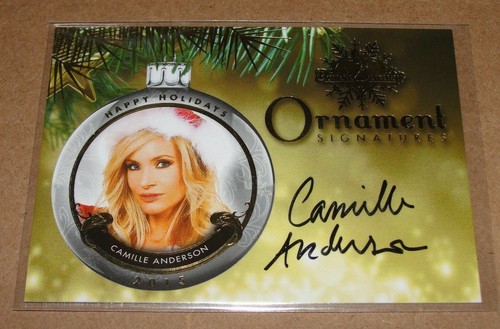 2015 Benchwarmer CAMILLE ANDERSON Holiday #28 ORNAMENT Auto WEDDING ...