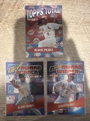 2002 Topps Total Albert Pujols Lot 3x Award Winner Inserts AW2 AW17 and ...