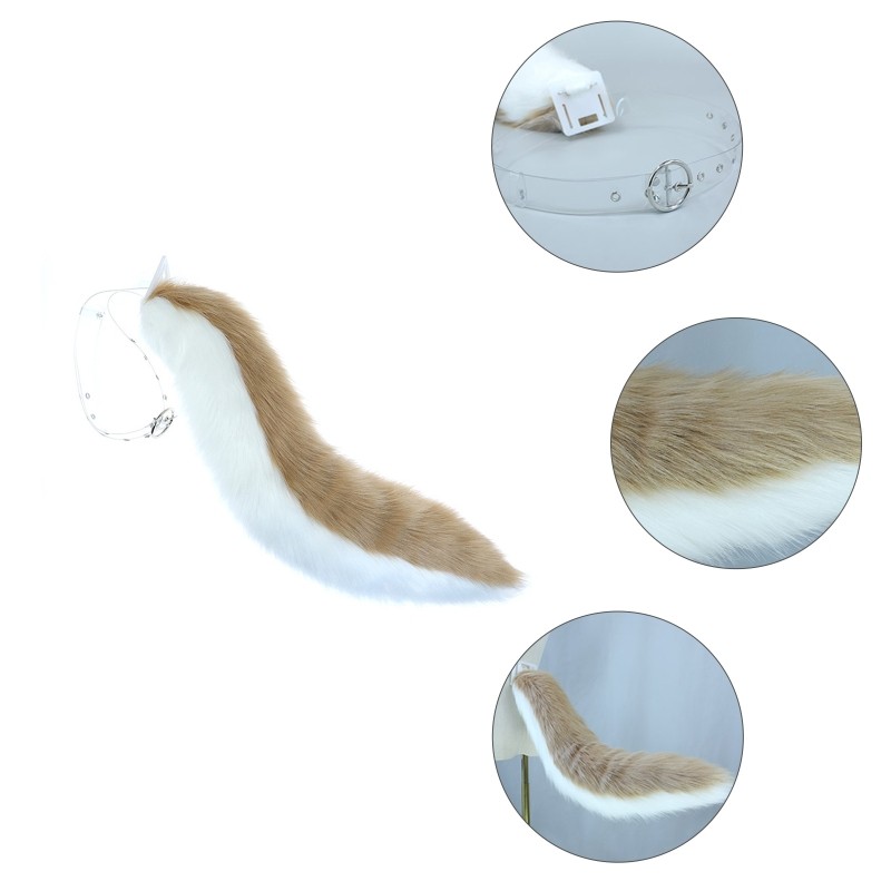 2pc Animal Ear for Head Hoop and Tail Set Plush Dog Ears Hair Clip ...