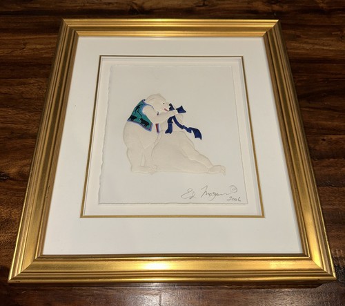 Bear In A Vest Ed Morgan Gold Framed Embossed Paper Art-work Print ...