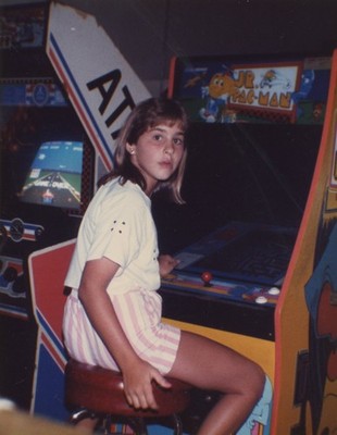 Girl Arcade Jr Pac Man Atari Pole Position Video Games VTG Photo 1980s ...