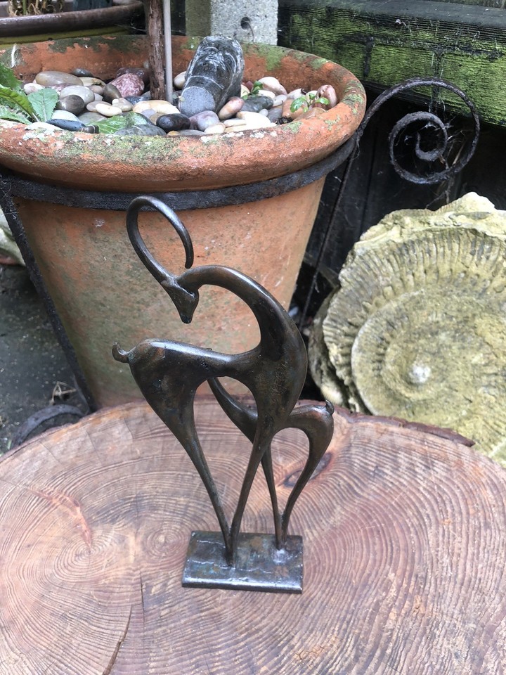 Vintage 1960/70's Greek bronze cretan goat statue figure modernist ...