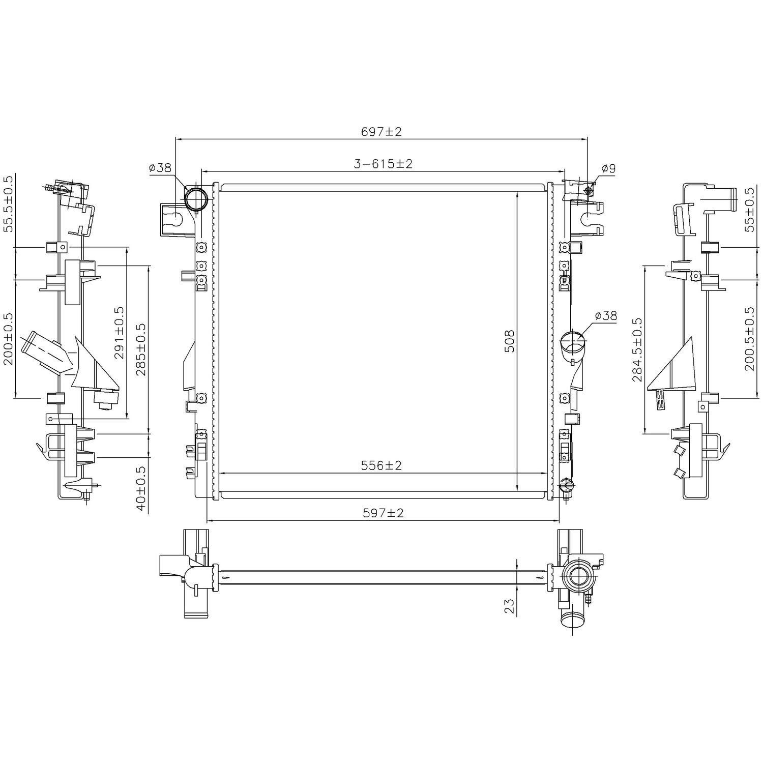 2007-2018 Jeep Wrangler Wrangler JK Nissens 61037 Radiator ...