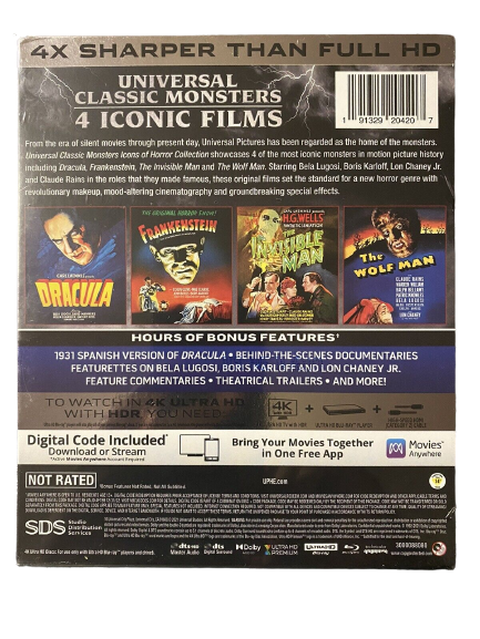 UNIVERSAL CLASSIC MONSTERS ICONS OF HORROR COLLECTION (4K + BLU-RAY ...