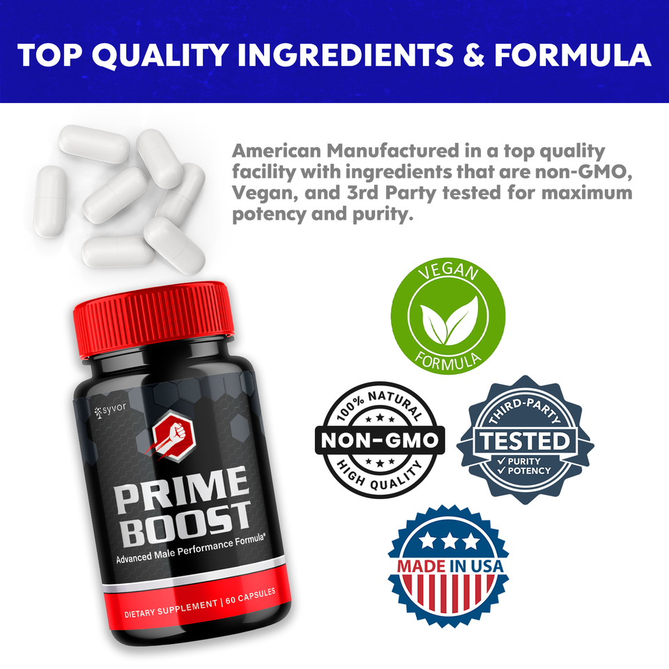 Prime Boost Pills for Men Advanced Male Support Formula Supplement 60 ...