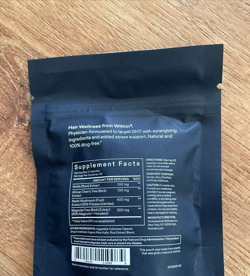 Nutrafol Men Supplement DHT Hair Growth 60 Capsules Refill Exp 6/2026 ...