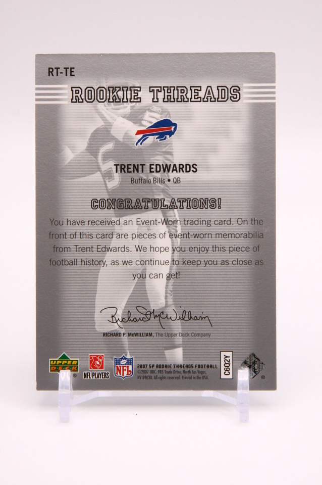 2007 SP Rookie Threads Silver #RT-TE Trent Edwards JERSEY (A01) | eBay