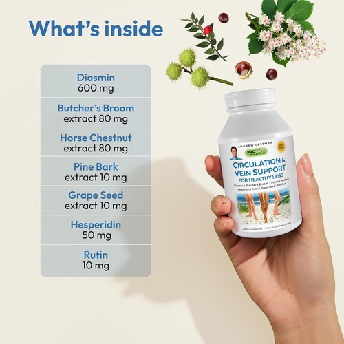 ANDREW LESSMAN Circulation & Vein Support for Healthy Legs 30 Capsules ...