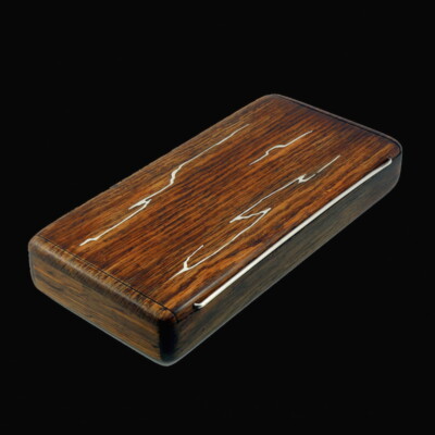 Frantz Hingelberg. Bog Oak Box with Inlaid Sterling Silver 'Abstract ...