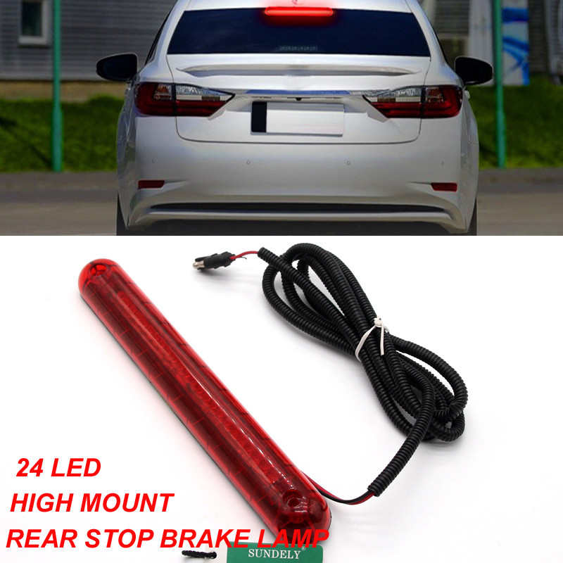 Universal 24 LED 12V Car High Mount Level Third 3RD Brake Stop Rear ...