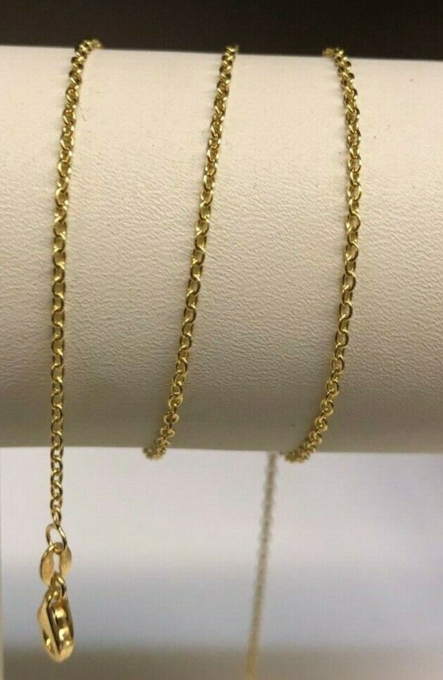 18k Yellow Gold 18" Cable Link Pendant Chain/Necklace 1.5 mm 3 grams | eBay