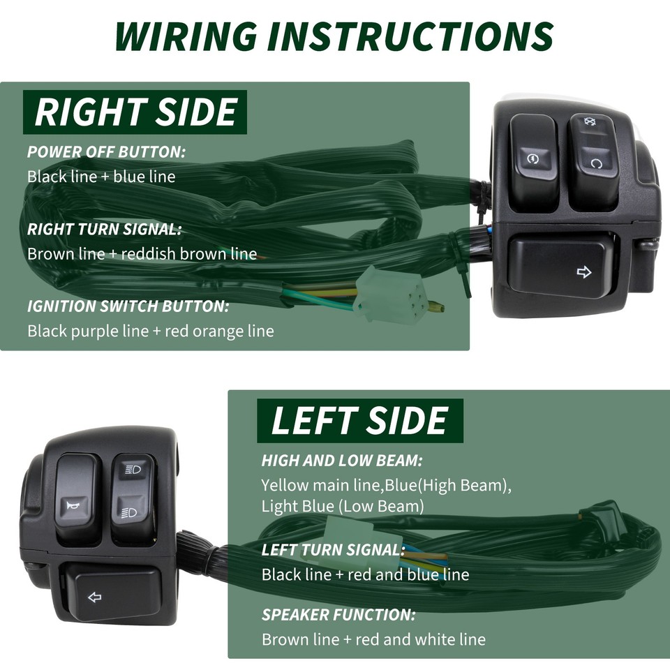 1" Handlebar Control Switches Housing + Hand Grips For Harley Davidson ...