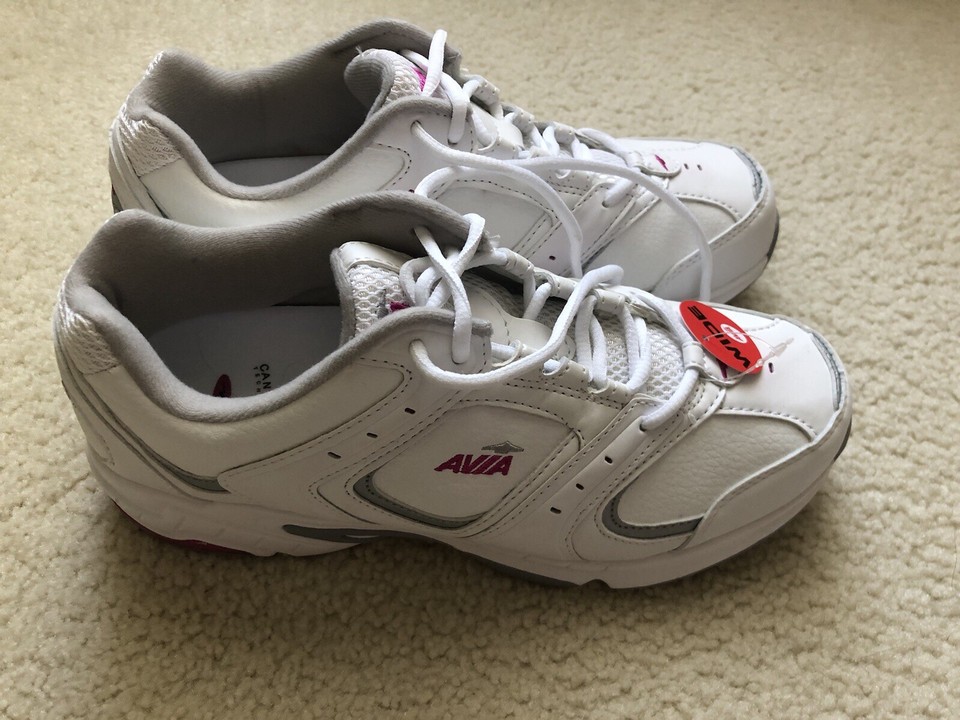 NEW Avia Women's Cantilever Cross Training Walking White & Pink Shoes ...