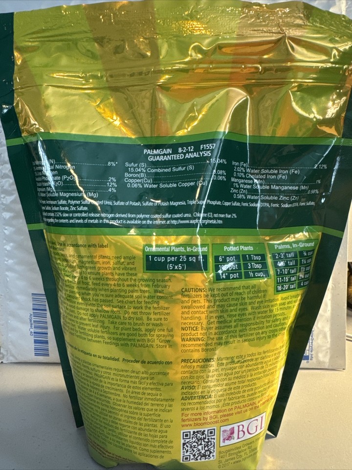 PALMGAIN Palm Plant Food 2lb Bag - Palm Tree Fertilizer, Ferns, Cycads ...