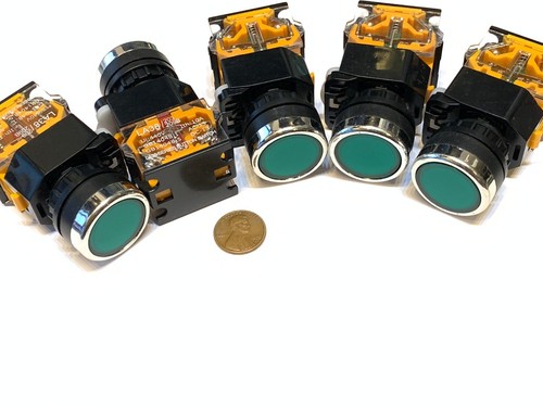 5 pieces Green momentary push button switch 22mm normally open closed no nc C25 | eBay