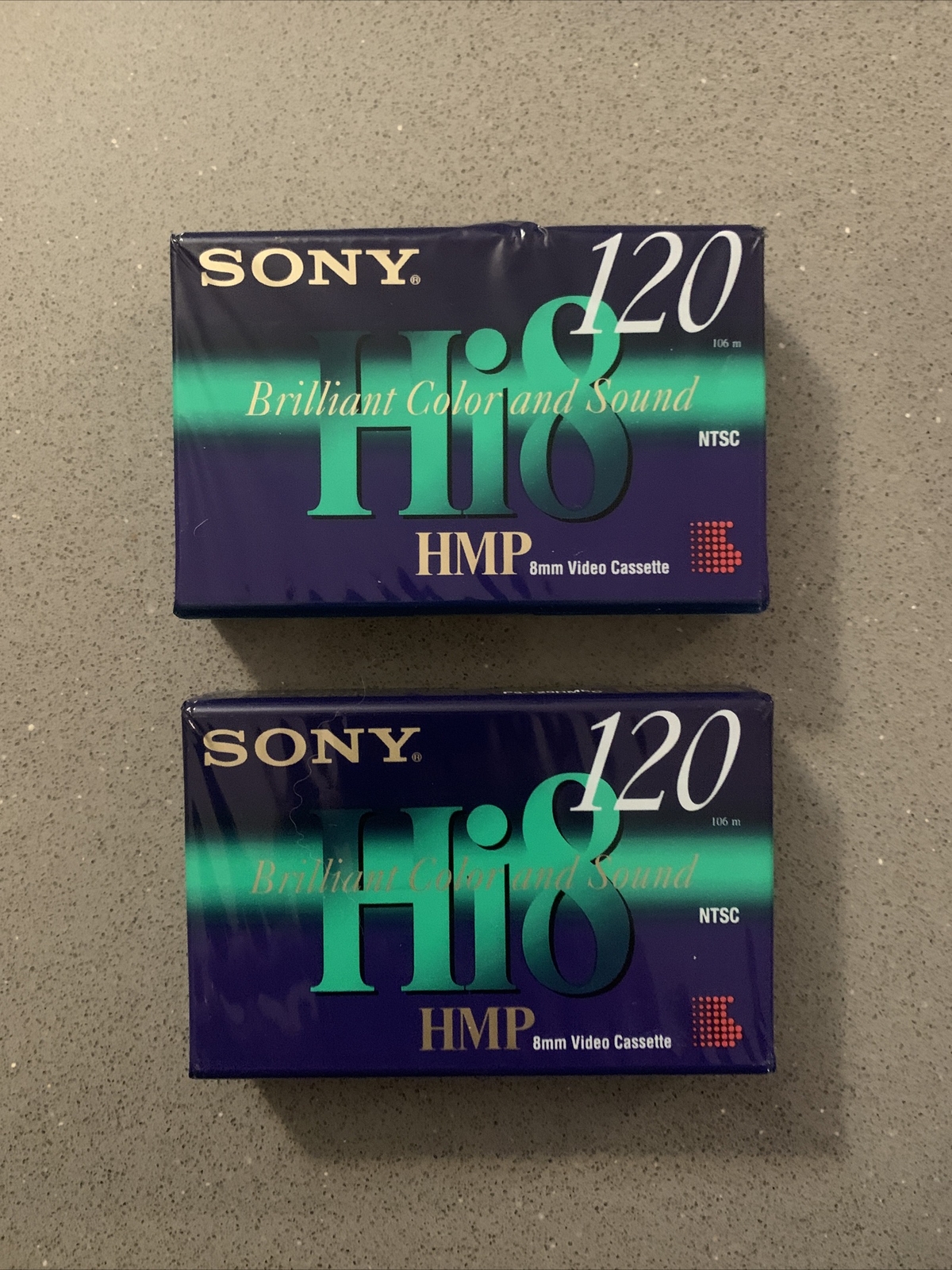 Lot Of 2 NEW Sealed SONY Hi8 Metal P 8mm Video Cassette P6-120HMP Made ...
