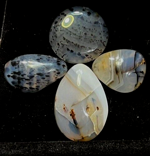 Lot of 4 Montana Agate Cabochons, Yellowstone River stones | eBay