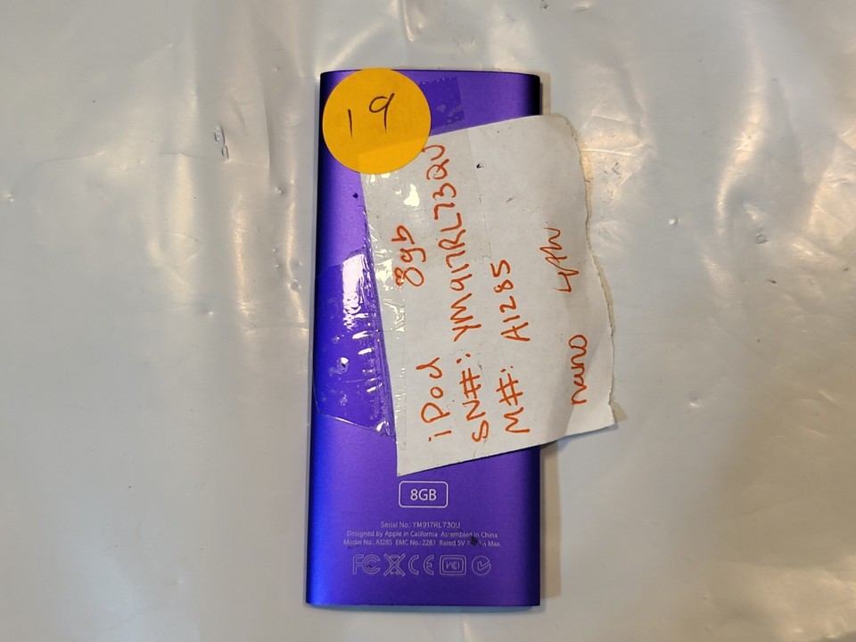 Apple Ipod Nano A1285 4th Generation 8GB YM917RL73QU Purple - TESTED | eBay