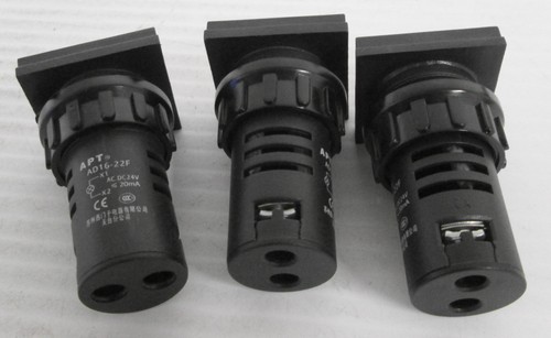 APT AD16-22F Square Pilot Indicator Light Red 24VAC/DC 200mA (Lot of 3 ...