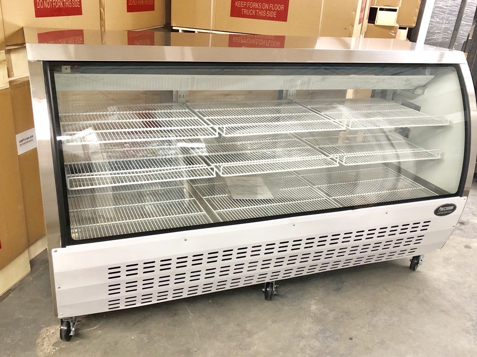 Deli Case New 72" 82" ShoW Curved Glass Refrigerator Display Bakery ...