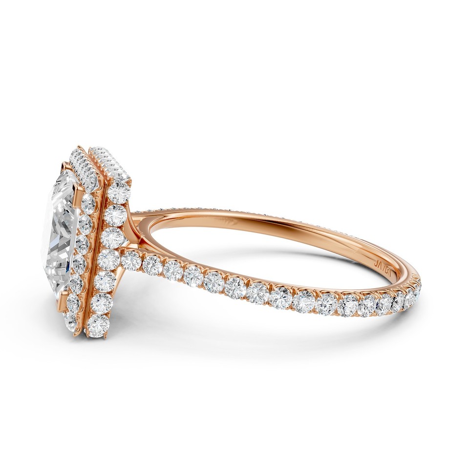 Affordable CVD Lab Created Princess Diamond Engagement Ring Rose Gold 3 ...