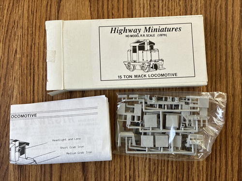 HO Jordan Highway Miniatures, 15 ton Mack Locomotive unpowered kit ...