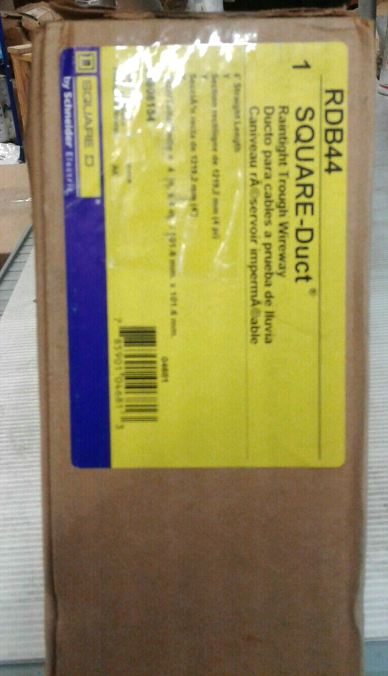 Square D R RDB44 Square-Duct 4" x 4" Raintight Trough Wireway 4 ...