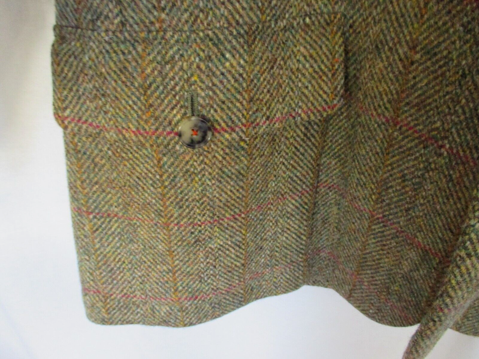 Martin Dingman Mens Field Jacket 44L Brown Harris Tweed Elbow Patches ...