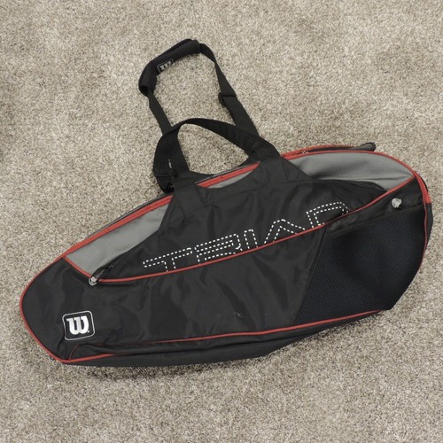 Wilson Triad Tennis Bag Black Red Large Case Padded Zipper | eBay