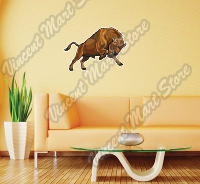 European Bison Bull Wisent Buffalo Wall Sticker Room Interior Decor 25 ...