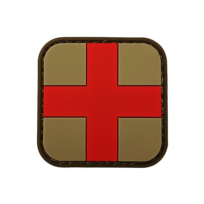 3D PVC Medic First Aid Red Cross EMT Combat Paramedic Patch 2”x2” Hook ...