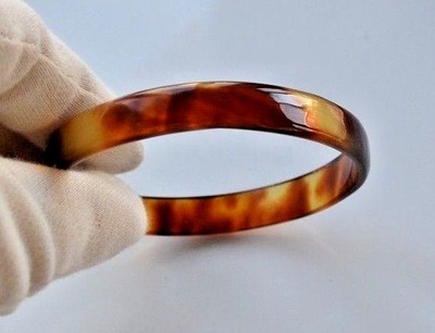 Vintage faux tortoise shell tortoiseshell plastic celluloid bangle ...