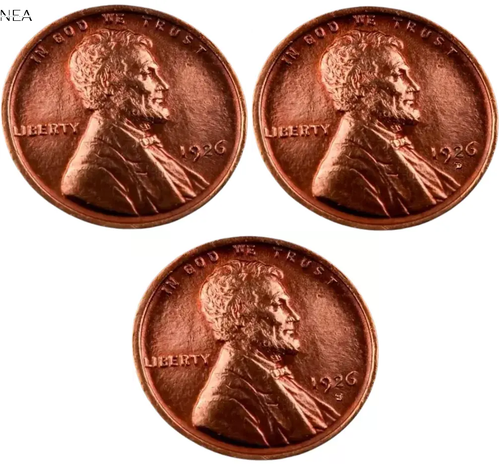 1926+1926-D+1926-S Lincoln Wheat Penny Cent Lot ~ Gem BU (red) ~~ 3 ...