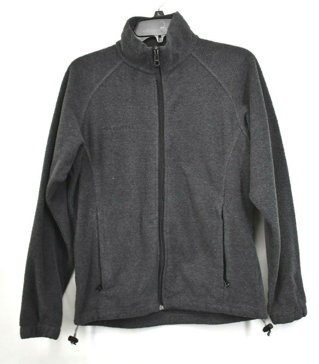 Columbia Womens Gray Long Sleeve Full Zip Cinched Elastic Hem Fleece ...