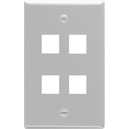 ICC 4-Port Single Gang Flat Faceplate - 4 x Total Number of Socket(s ...