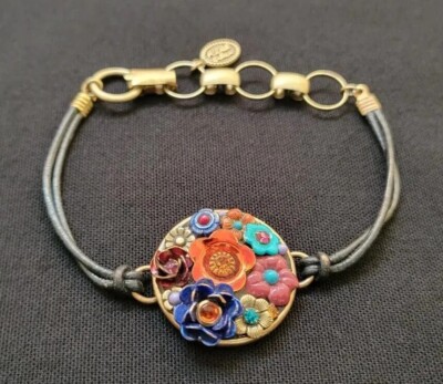 Michael Golan Crystal Leather Bracelet | eBay