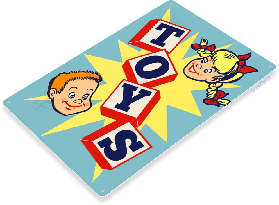 TIN SIGN Toy Box Play House Play Room Children's Toys Sign A180 | eBay