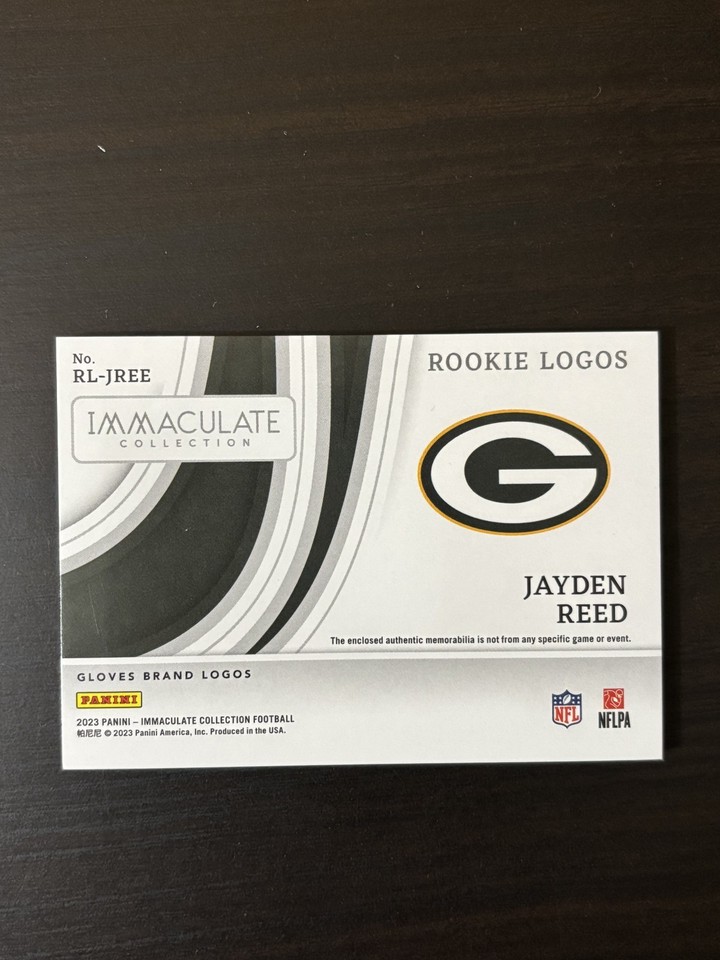 Jayden Reed 2023 Immaculate Rookie Logos Adidas Jumbo Patch /15 #RL ...