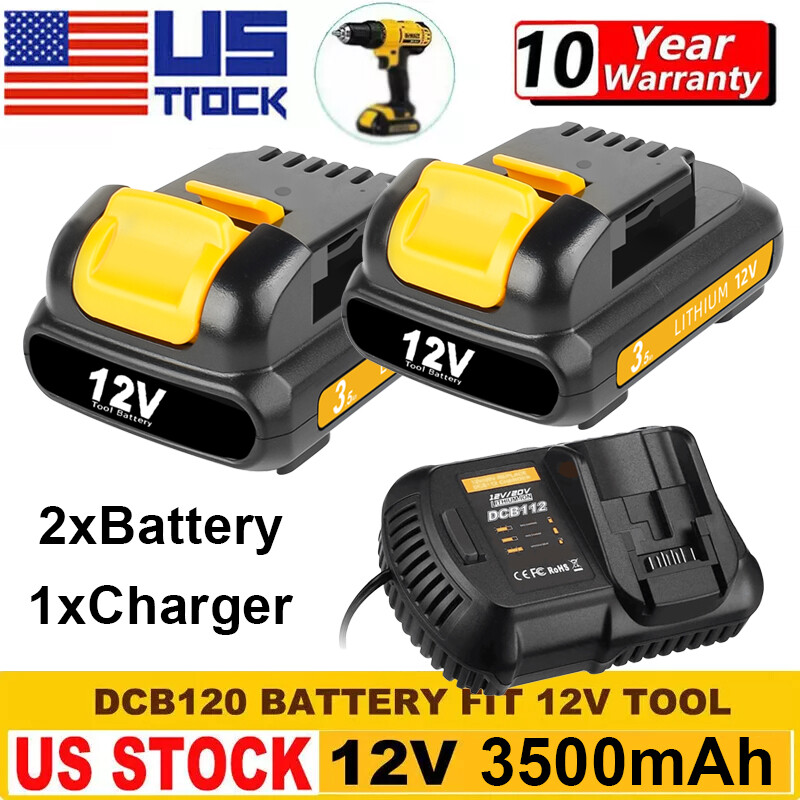 12V For DeWalt 12 Volt MAX Lithium-Ion DCB120 DCB126 DCB127-2 Battery ...